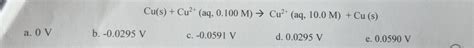 Solved 12 Find Ecell For The Following Reaction At 298 K