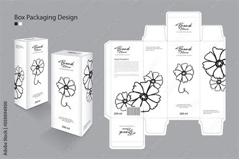 Box Packaging Design Template For Cosmetic Supplement Spa Beauty