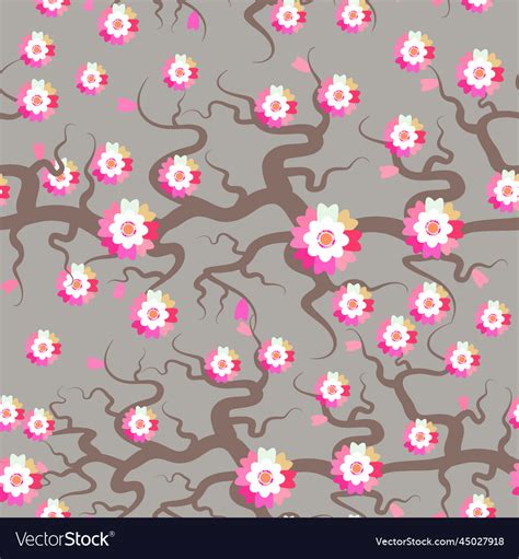 Sakura Seamless Pattern Nature Background Vector Image