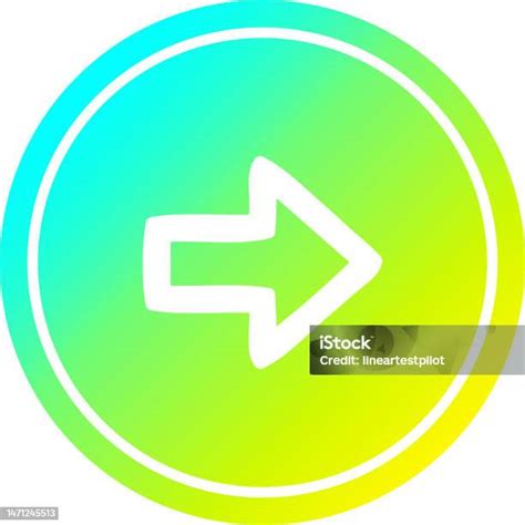 Direction Arrow Circular Icon With Cool Gradient Finish Stock Illustration Download Image Now