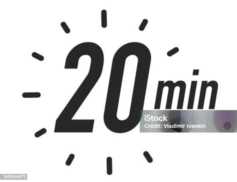 Ikon Timer 20 Menit Vektor Warna Hitam Ilustrasi Stok Unduh Gambar Sekarang Alarm Alat