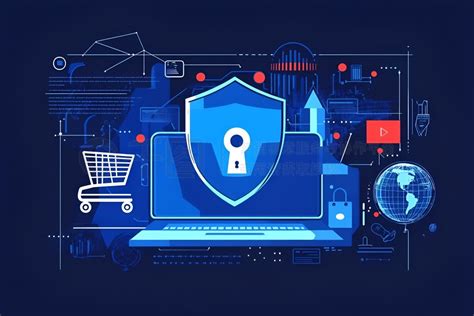 电子商务ai数字艺术 Cyber Security现代简约风笔记本电脑盾牌钥匙孔电子商务安全支付插画 Ai平面元素免费下载 Png格式 4032像素 编号71723223 千图网