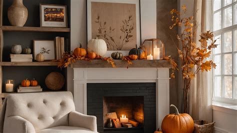 Rustic Home Office Autumn Fireplace Virtual Background for Zoom ...