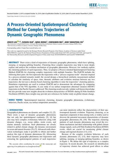 Pdf A Process Oriented Spatiotemporal Clustering Method For Complex