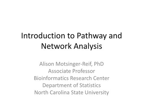 Introduction To Pathway And Network Analysis Docslib