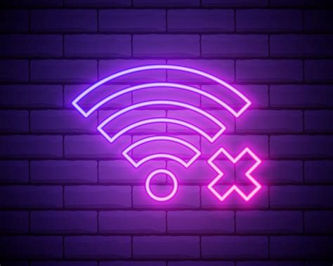 Premium Vector Neon No Wireless And Wifi Internet Connection Icon