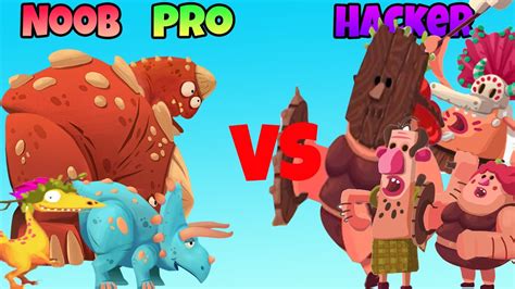 Dino Bash NOOB Vs PRO Vs HACKER Mode Survival YouTube