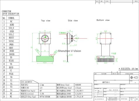 0 3mega Lens Video Camera VGA Camera Module Golden Finger CMOS Ov7740 Sensor NO China