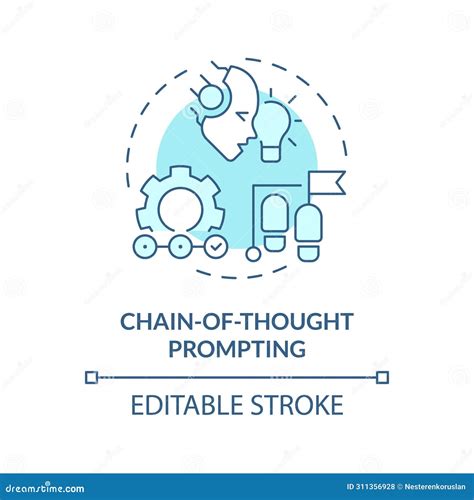 Chain Of Thought Prompting Soft Blue Concept Icon Stock Vector Illustration Of Round Design