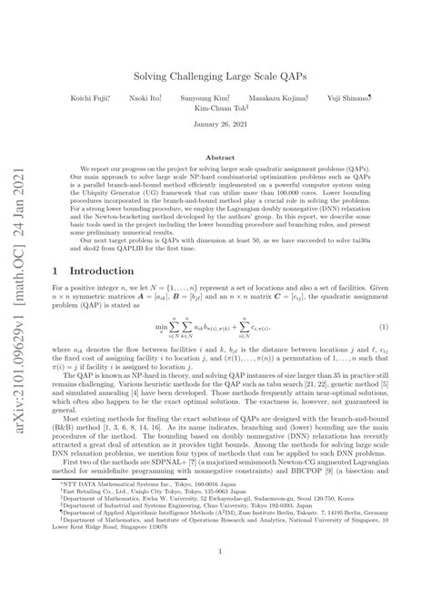 Pdf Solving Challenging Large Scale Qaps