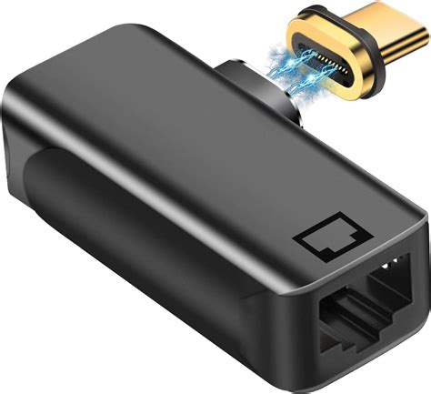 USB C Ethernet Magnetic Adapter YACSEJAO Degree Pin Type C To RJ Gigabit Lan Connector