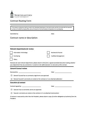 Fillable Online Contract Routing Original Form Fax Email Print PdfFiller