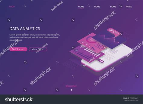 Ui Ux Analytics Dashboard Isometric Landing Stock Vector Royalty Free 1778724005 Shutterstock