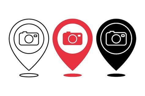 Free Vector Camera Location Pin Multiple Styles