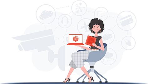 Laptop And Processor Chip Iot Concept Vector Illustration Vector Tech Businessman Artificial