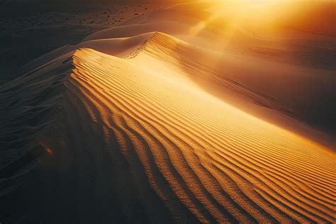 Inspiring Sunlight Casting Long Shadows Across Desert Landscape With