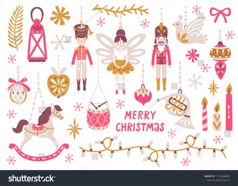 Vector Christmas Set Nutcracker Princess Soldier Stock Vector Royalty Free 1151686895