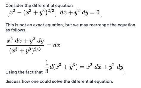 Solved Consider The Differential Equation This Is Not Chegg Com