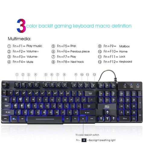 Gaming Keyboard Rk100 Gaming Keyboard Wired 104 Keys Keyboard