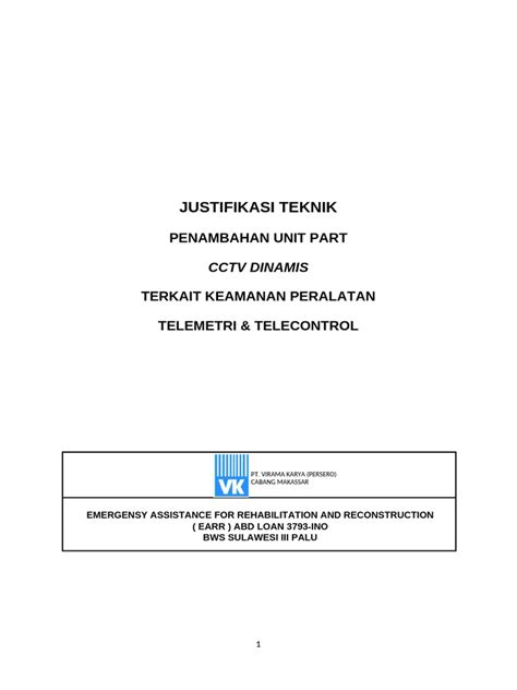 Justifikasi Teknik Penambahan Unit Part Cctv Dinamis Pdf