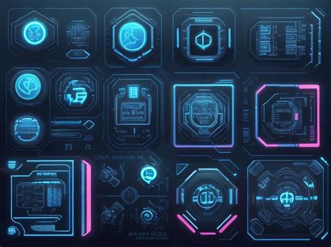 premium photo hitech elements and hud interface in a cyberpunk world