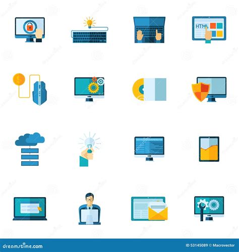 Program Development Icons Set Stock Vector Illustration Of Mobile Menu