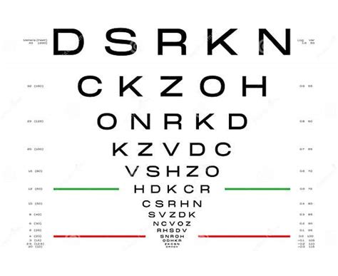 Logmar Chart Eye Test Chart Medical Illustration Line Vector Sketch
