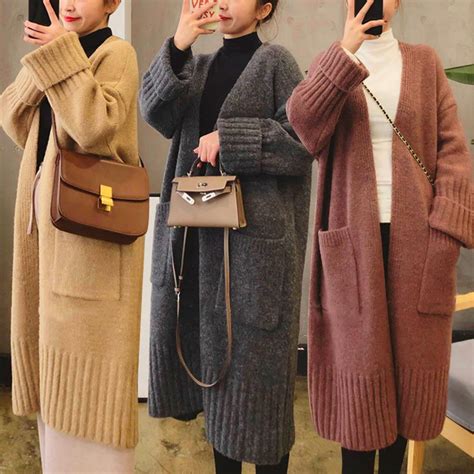 여자 데일리 가을 노버튼 루즈핏 포켓 롤업 롱가디건wjk11461