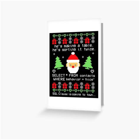 Funny Works Coder Santa Claus Sql Clause Is Coming To Town Christmas