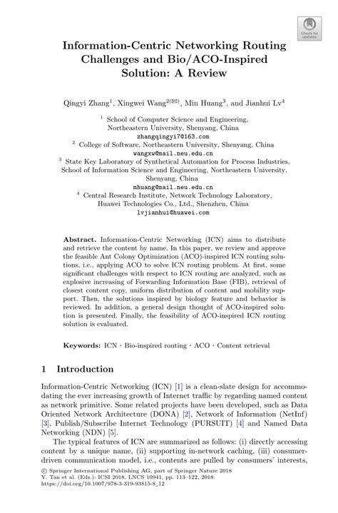 Pdf Information Centric Networking Routing Challenges And Bioaco Inspired Solution A Review