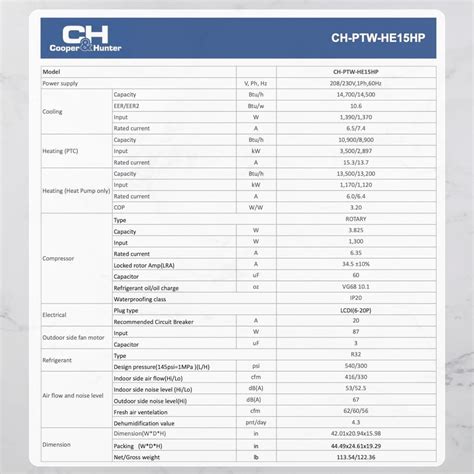Cooper And Hunter 9000 Btu Smart Ptac Packaged Terminal Air Conditioner