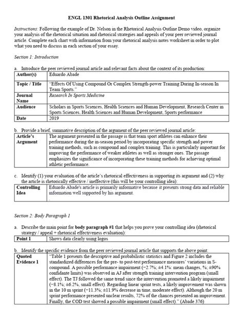 Rhetorical Analysis Outline Worksheet Pdf Rhetoric Essays