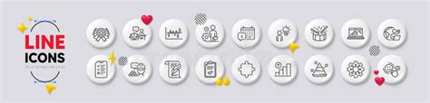 Calendar Employee And Graph Chart Line Icons For Web App Printing