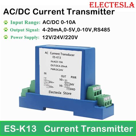 AC DC Current Transmitter In Out Din Rail AC MA MA MA Current Sensor Hall Current