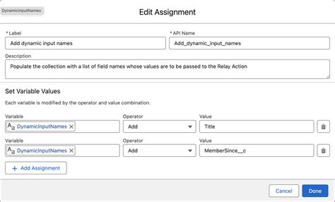 Relay Dynamic Inputs