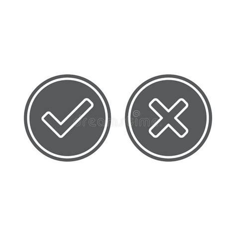 Check Box Line Icons Set Isolated On White Background Stock Vector Illustration Of Reject