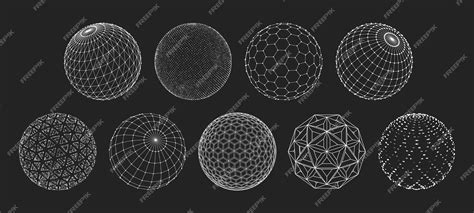 Premium Vector 3d Sphere Mesh Grid Globe Net Wire Frame