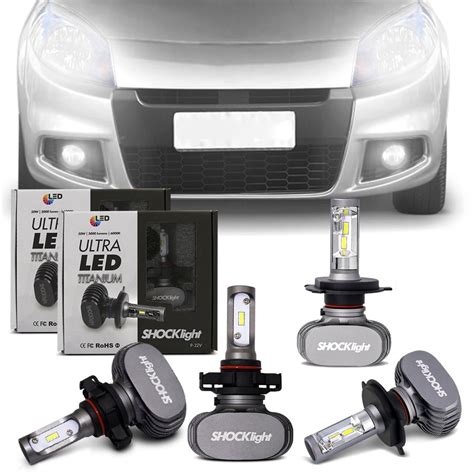 Kit Lâmpadas Ultra LED Renault Sandero 2011 A 2014 Farol Alto Baixo H4 ...