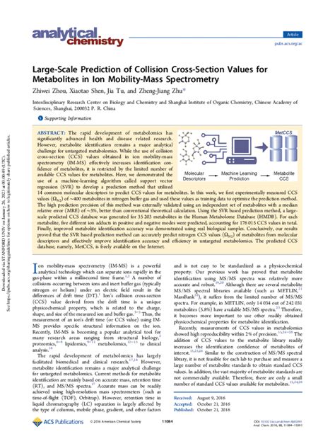 Fillable Online Large Scale Prediction Of Collision Cross Section