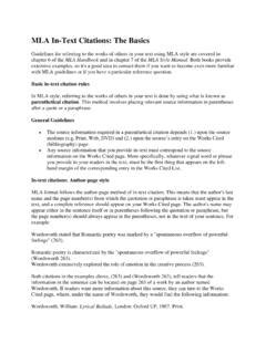 MLA In Text Citations The Basics Academics Mla In Text Citations The Basics Academics Pdf