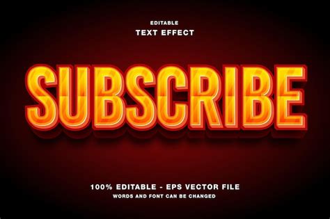 Premium Vector Subscribe 3d Modern Text Style Effect Editable
