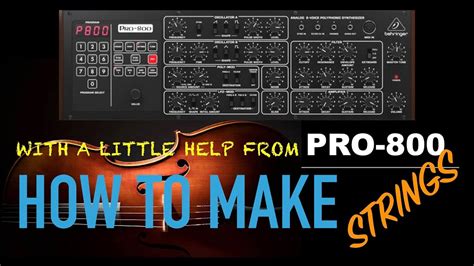How To Make Strings With The Behringer Pro 800 Patch Sheet At The End Youtube