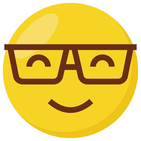 Nerd Face Expression Character Emoji Flat Icon 23781994 Vector Art At