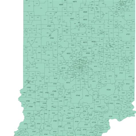 Indiana Zip Code Maps Your Vector
