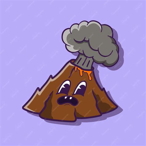 Cartoon Volcano With A Face