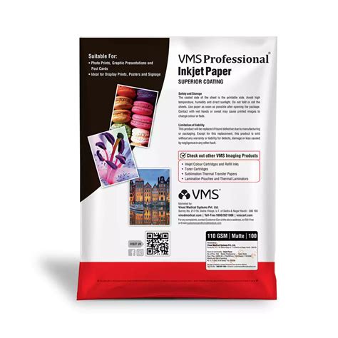Vms Professional 110 Gsm A4 Matte Photo Paper 100 Sheets Vms Cart