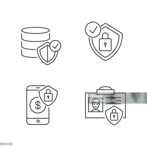 Cybersecurity Pixel Perfect Linear Icons Set Stock Illustration Download Image Now