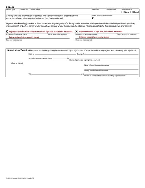 Form Td 420 001 Fill Out Sign Online And Download Fillable Pdf