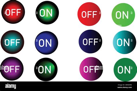 Colorful ON OFF Button Icons – Vector Switch Icons for UI Design, Web ...