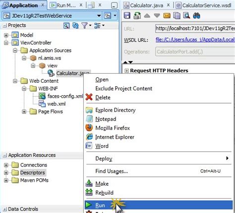 Jdeveloper 11gr2 New Option Test Webservice In Wsdl Editor Quickest Route To Implement And